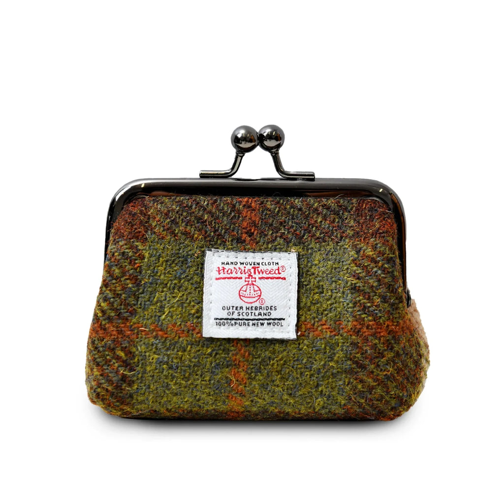 Islander Coin Purse Made With Harris Tweed Brown & Green Chestnut Tart