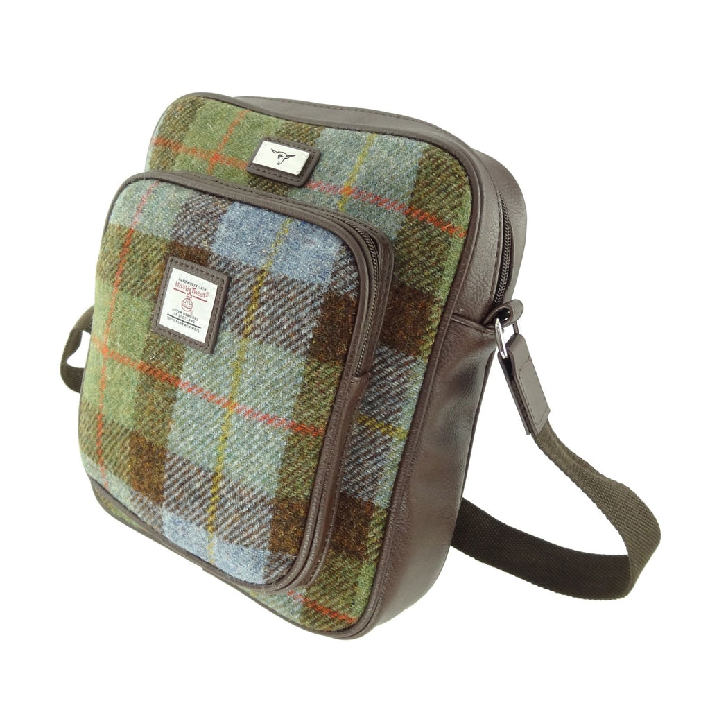Harris Tweed Tay Travel Bag (Blue, Brown & Green Check)